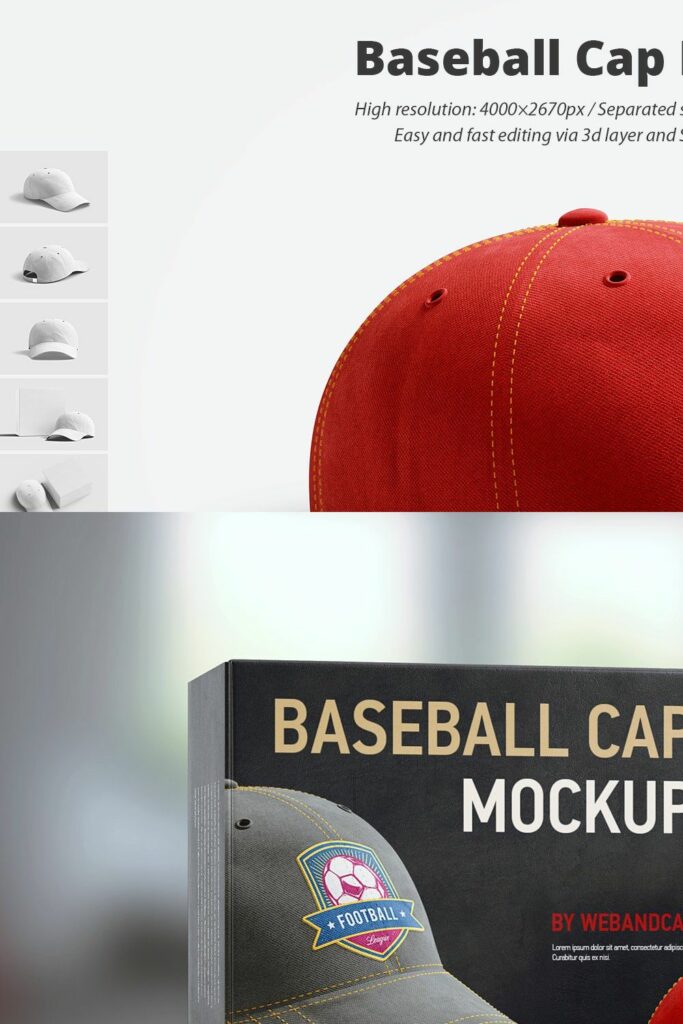 Baseball Cap 3D Mockup – MasterBundles