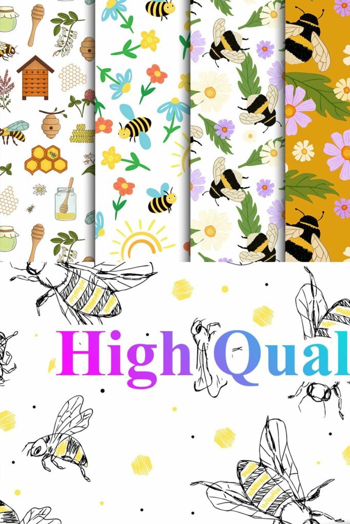 Bee Seamless Pattern – MasterBundles