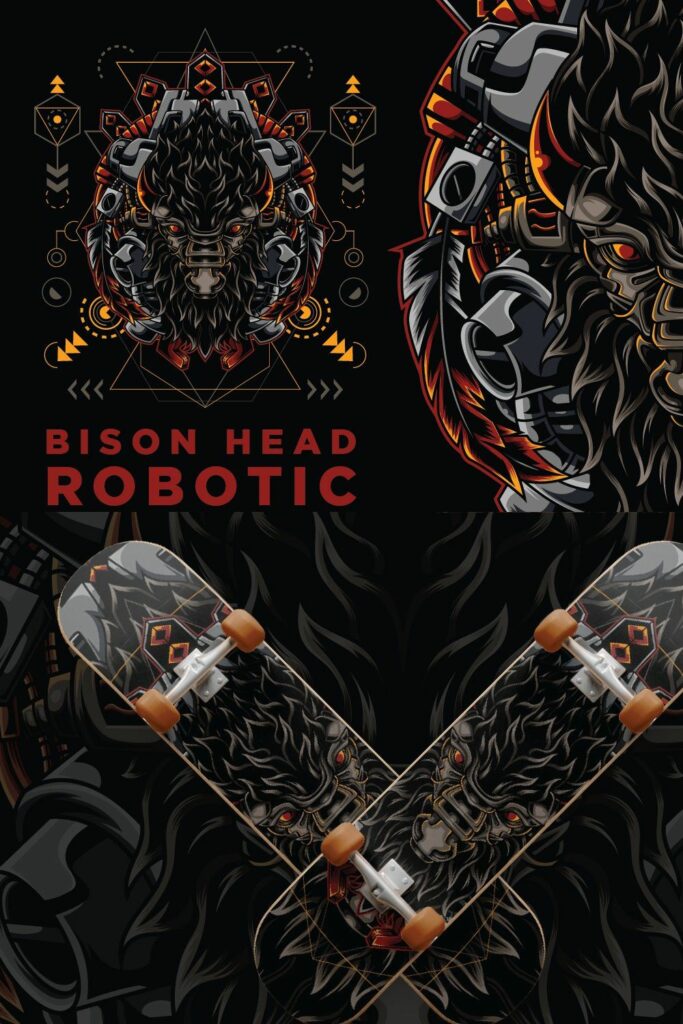 Bison Head Robotic Vector – MasterBundles