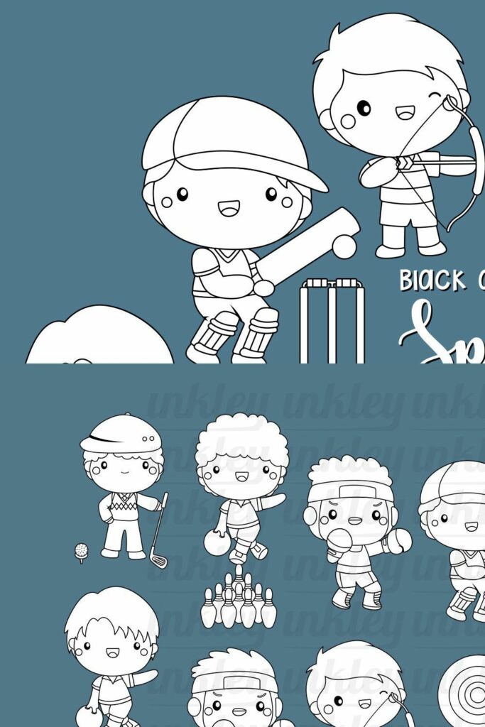 Black and White Coloring Sport – MasterBundles