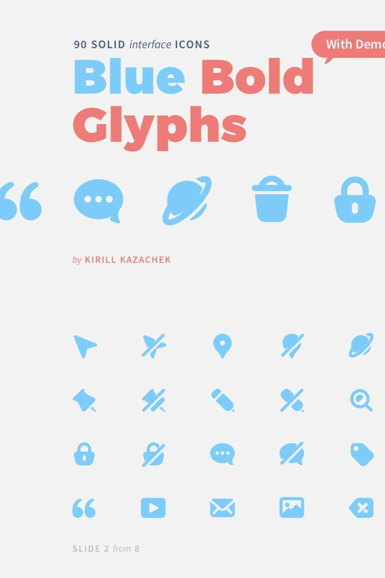 Blue Bold Glyphs – MasterBundles
