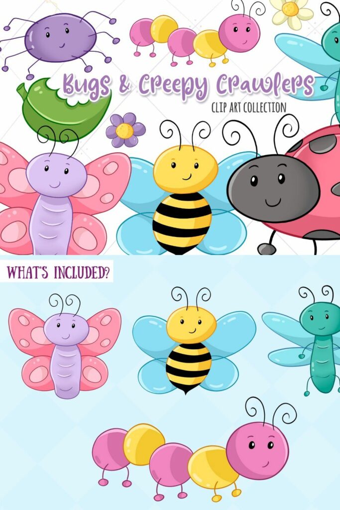 Bugs and Creepy Crawlers Clip Art – MasterBundles