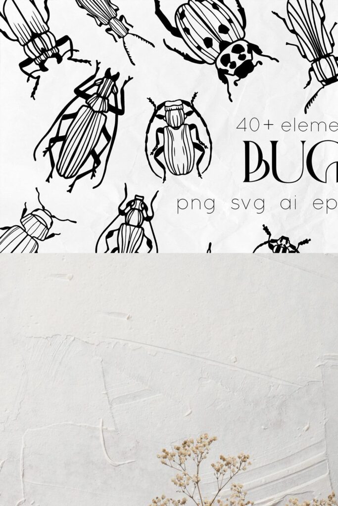 Bugs Line Art Vector SVG – MasterBundles