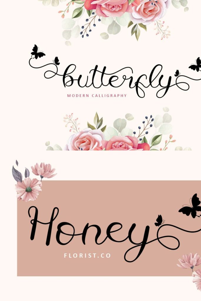 Butterfly - Modern Calligraphy – MasterBundles