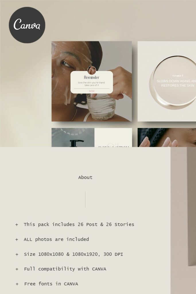 CANVA / Skin Care Social Media Pack – MasterBundles