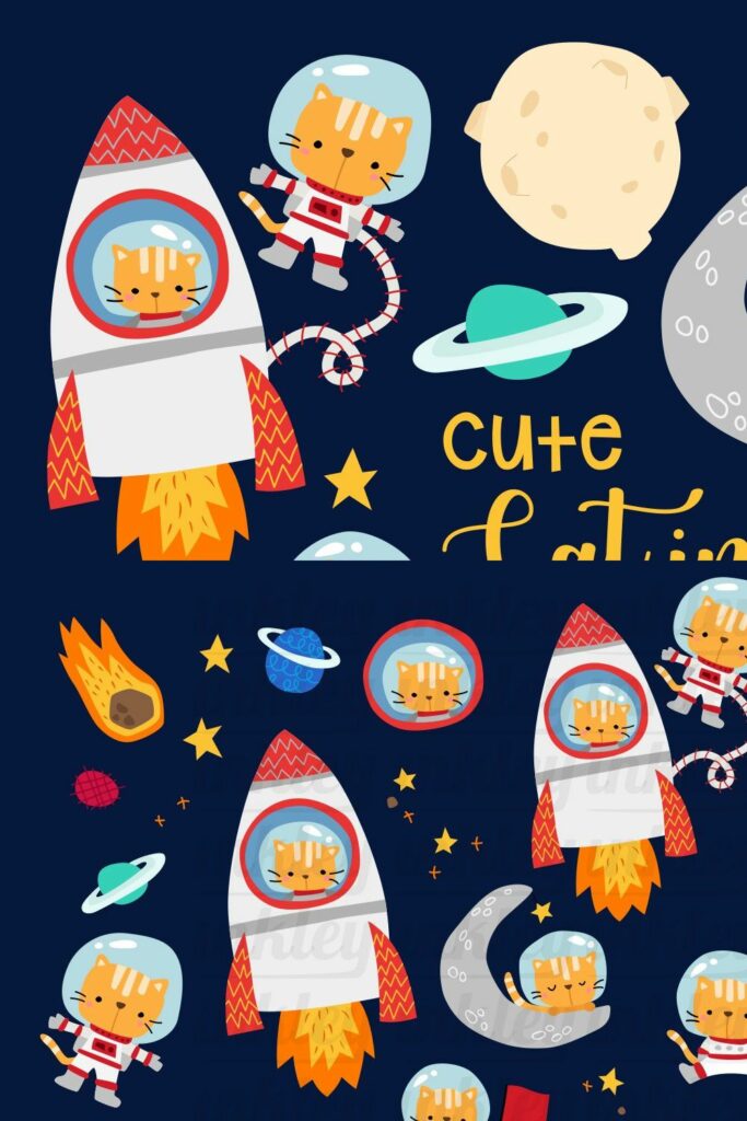 Cat in Space Digital Art Clipart – MasterBundles