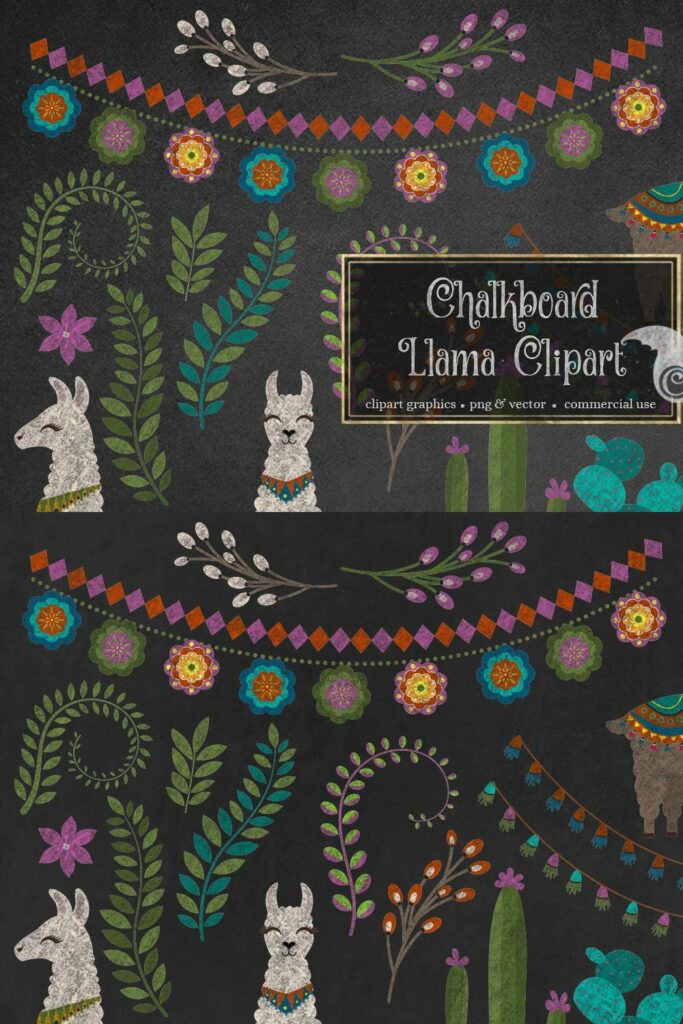 Chalkboard Llama Clipart – MasterBundles