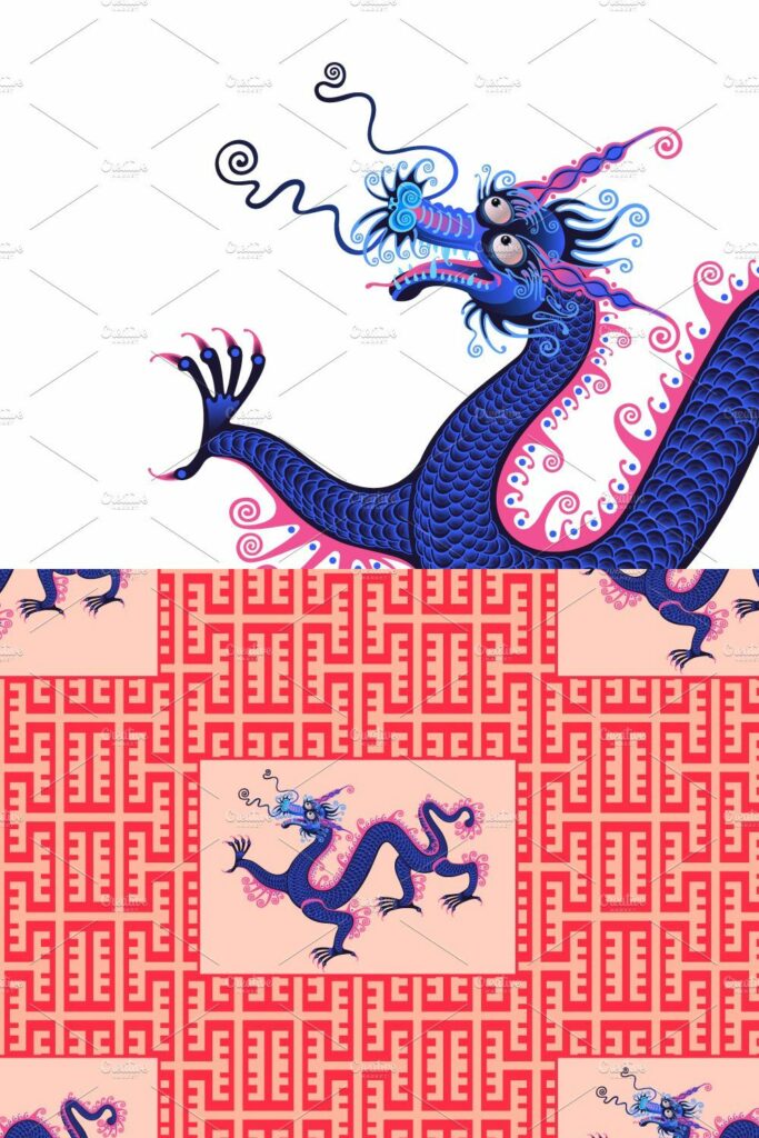 Chinese dragon. Art and pattern – MasterBundles