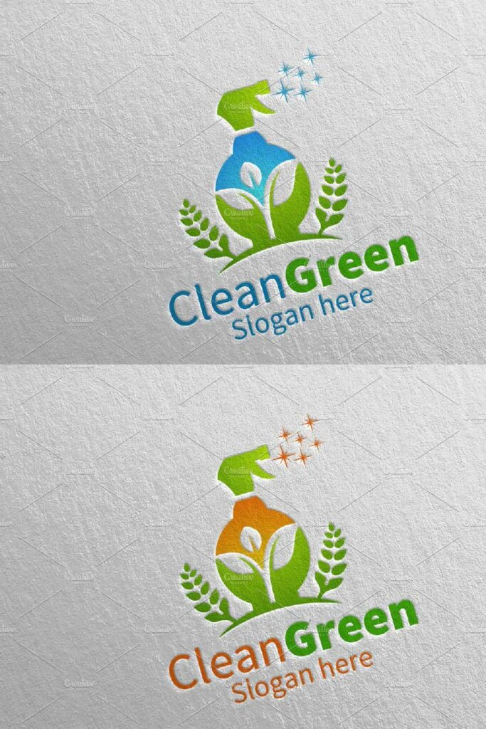 Cleaning Service Logo Eco Friendly – MasterBundles