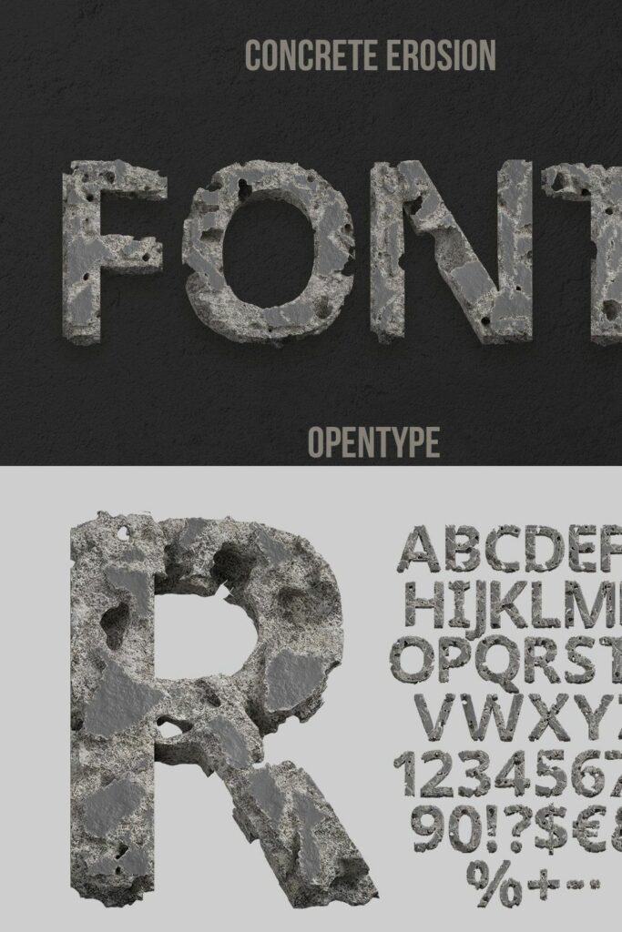 Concrete Erosion Font – MasterBundles