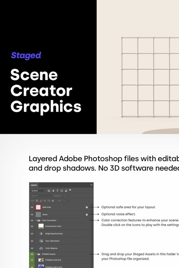 Customizable 3D Shapes Scene – MasterBundles