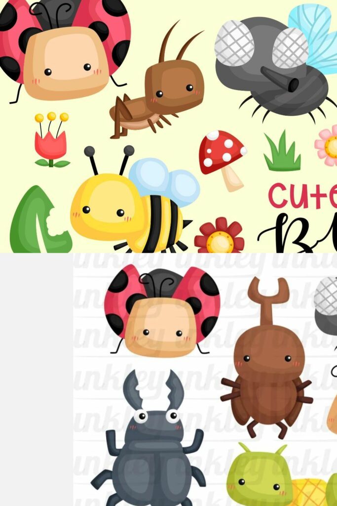 Cute Bugs Clipart - Bugs Types – MasterBundles
