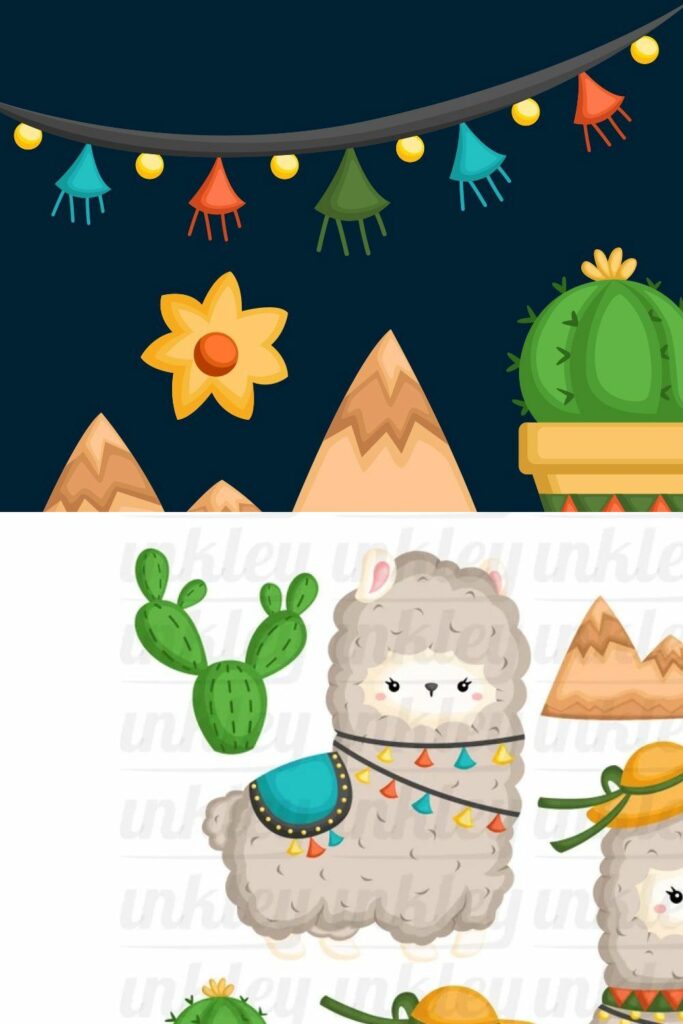Cute Llama Clipart - Cute Animal – MasterBundles