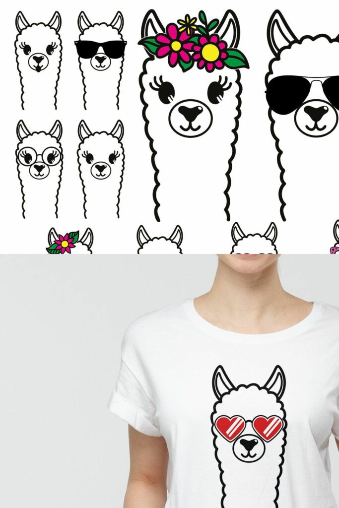 Cute Llamas Vector Pack – MasterBundles