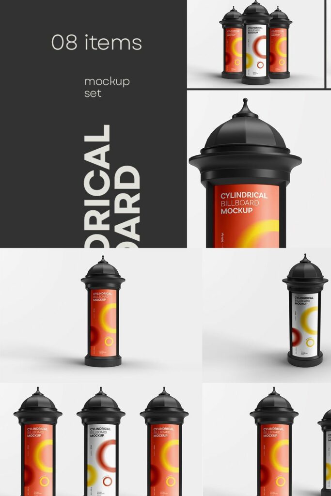 Cylindrical Column Billboard Mockup – MasterBundles