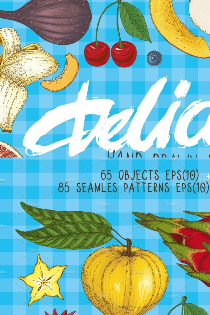 Delicious Hand Drawn Fruit Kit – MasterBundles