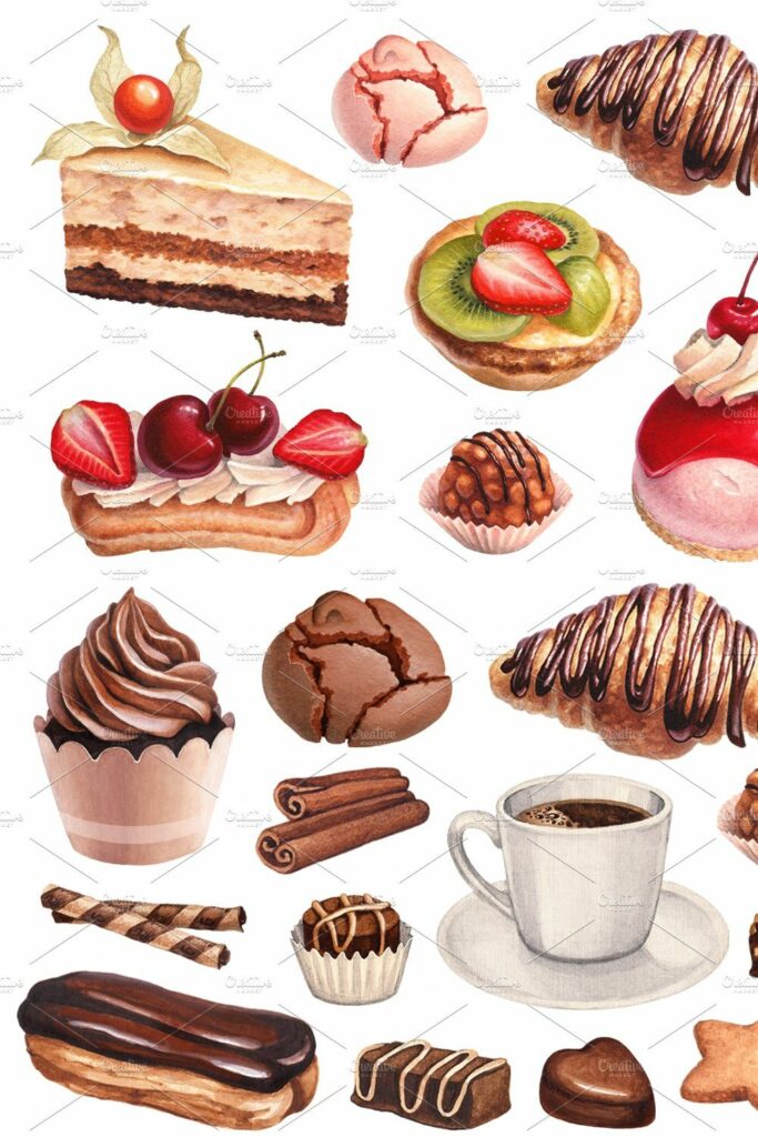 Dessert illustrations and patterns – MasterBundles