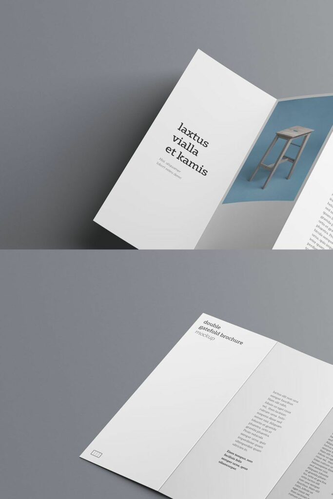 Double Gatefold Brochure Mockup – MasterBundles