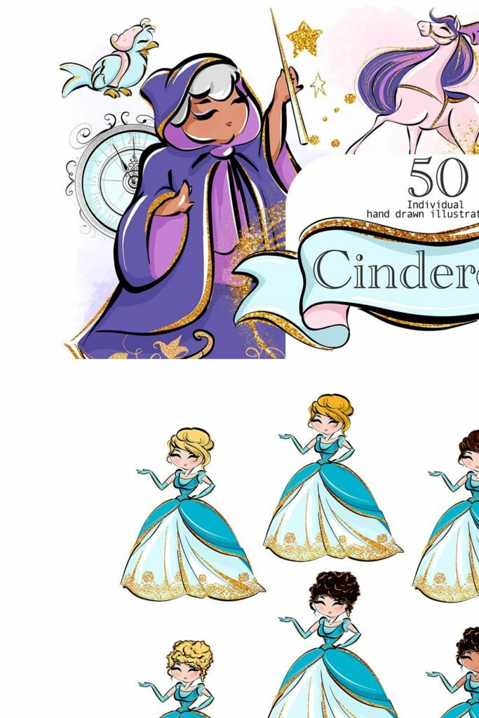 Fairy Tale Cinderella Clipart – MasterBundles