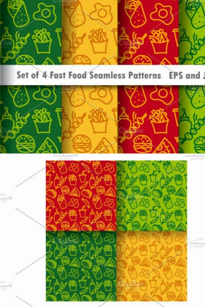 Fast Food Seamless Patterns – MasterBundles