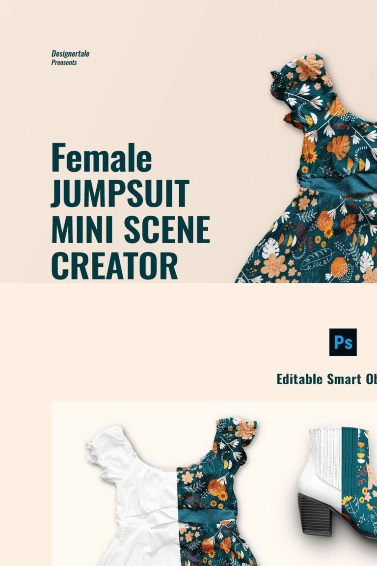 Female Jumpsuit Mini Scene Creator – MasterBundles