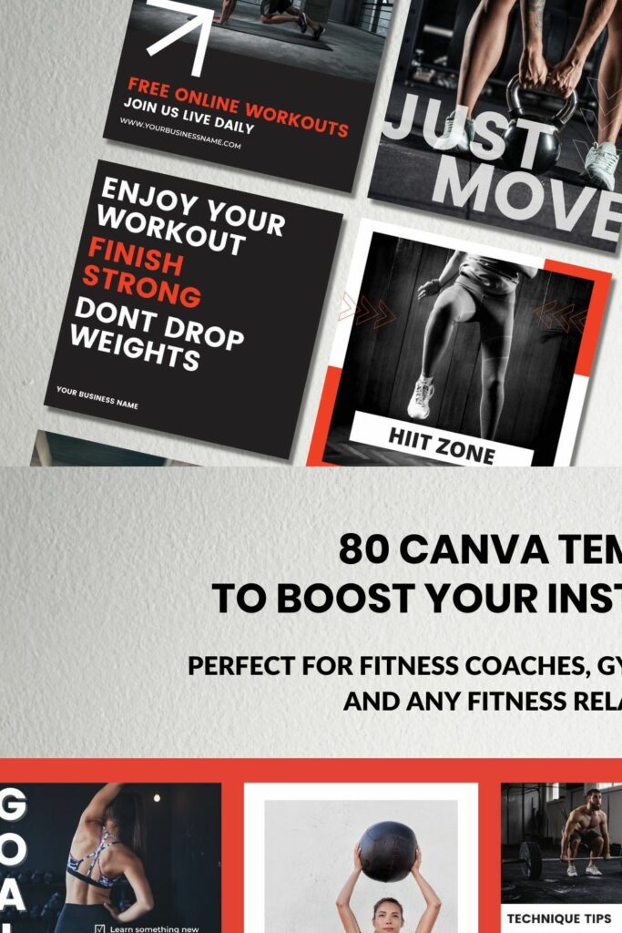 Fitness Canva Instagram Template – MasterBundles