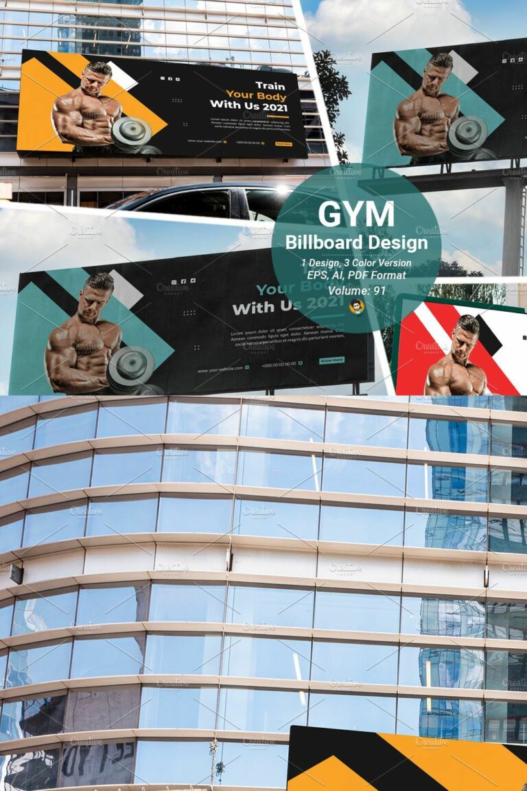 Fitness & Gym Billboard Template – MasterBundles