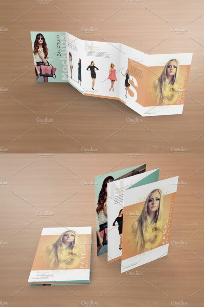 Five Panel Brochure Mockups – MasterBundles