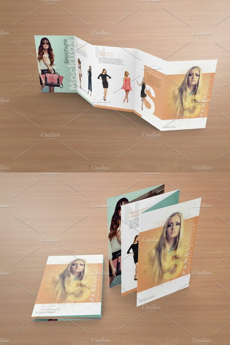 Five Panel Brochure Mockups – MasterBundles
