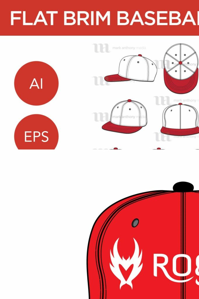 Flat Brim Baseball Hats - Template – MasterBundles