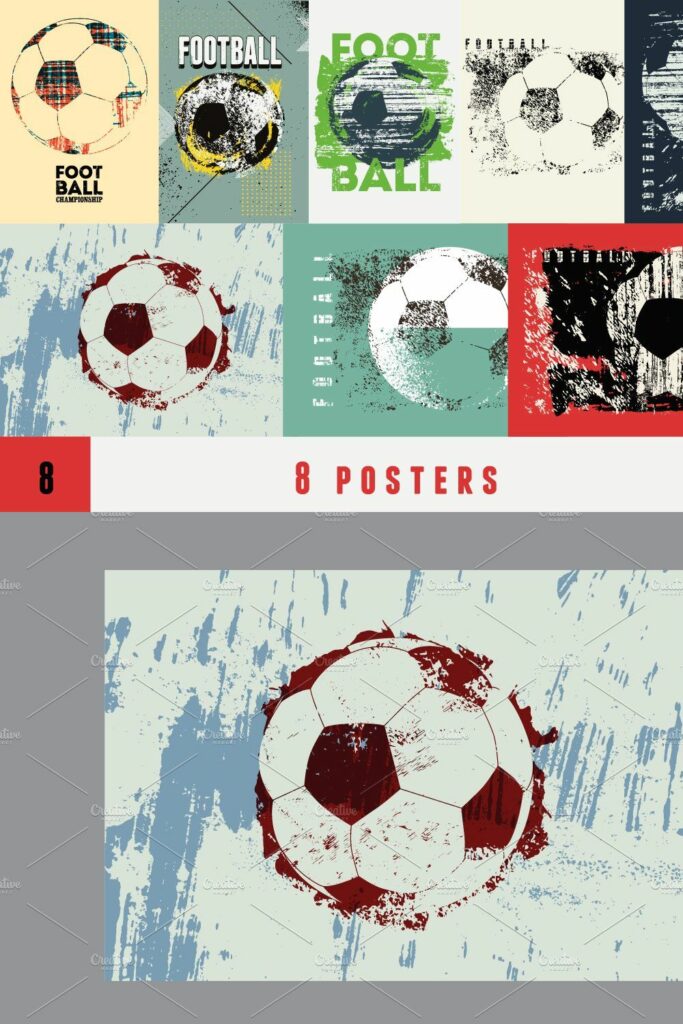 Football vintage grunge posters. – MasterBundles