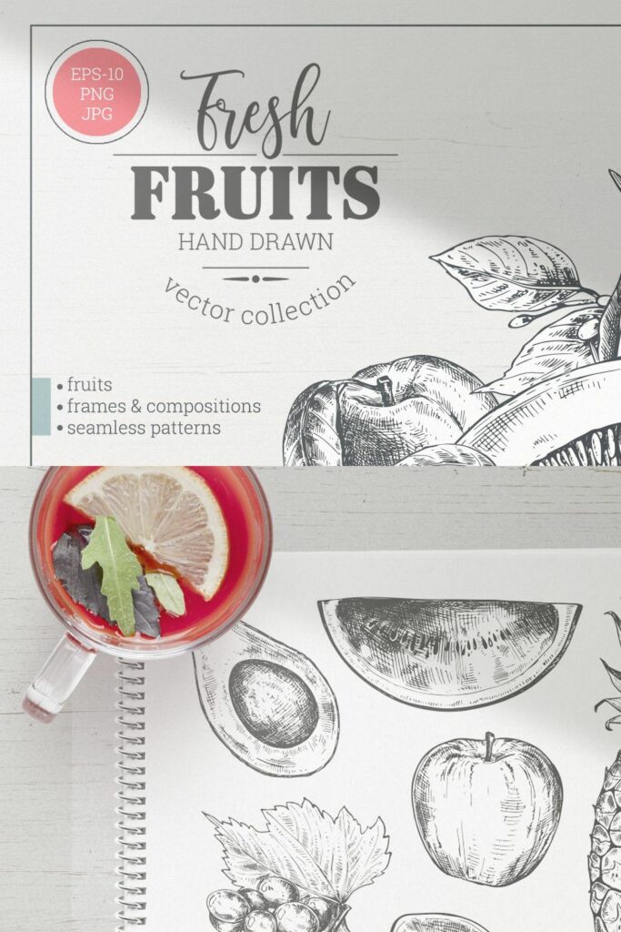 Fresh fruits vector set – MasterBundles