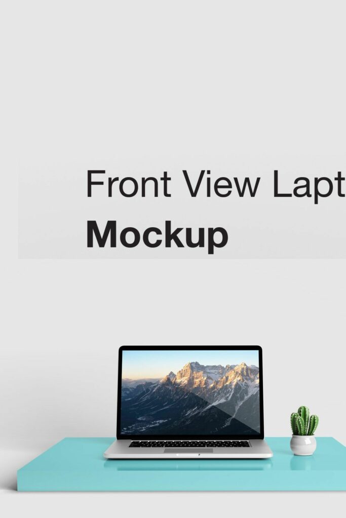 Front View Laptop Mockup – MasterBundles