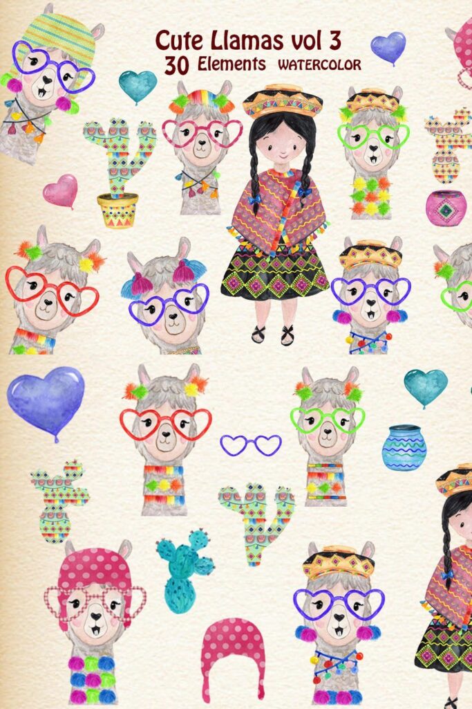 Funny Llama Clipart – MasterBundles