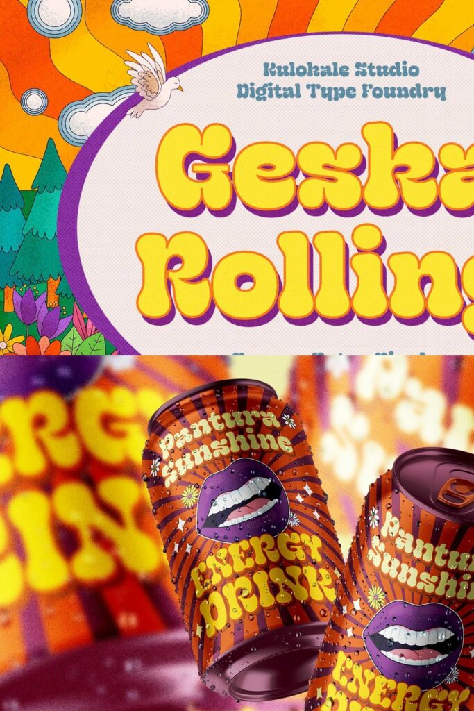 Geska Rolling - Groovy Retro Font – MasterBundles