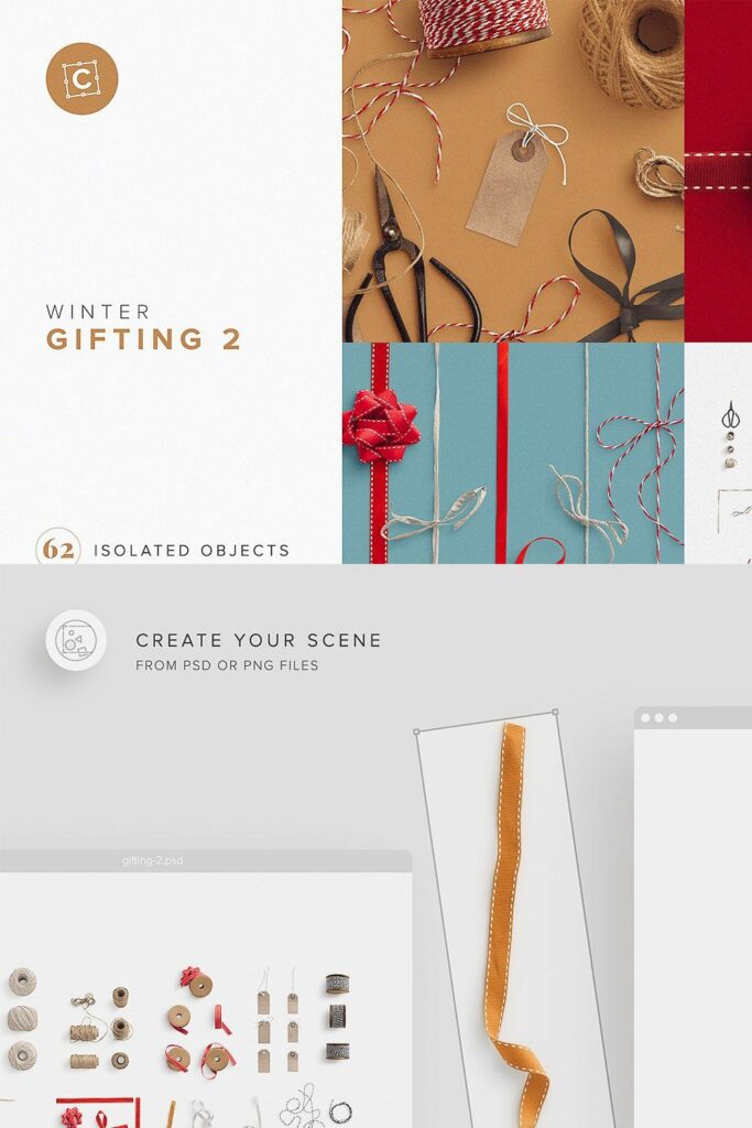 Gift Tags & Ribbons Scene Creator – MasterBundles
