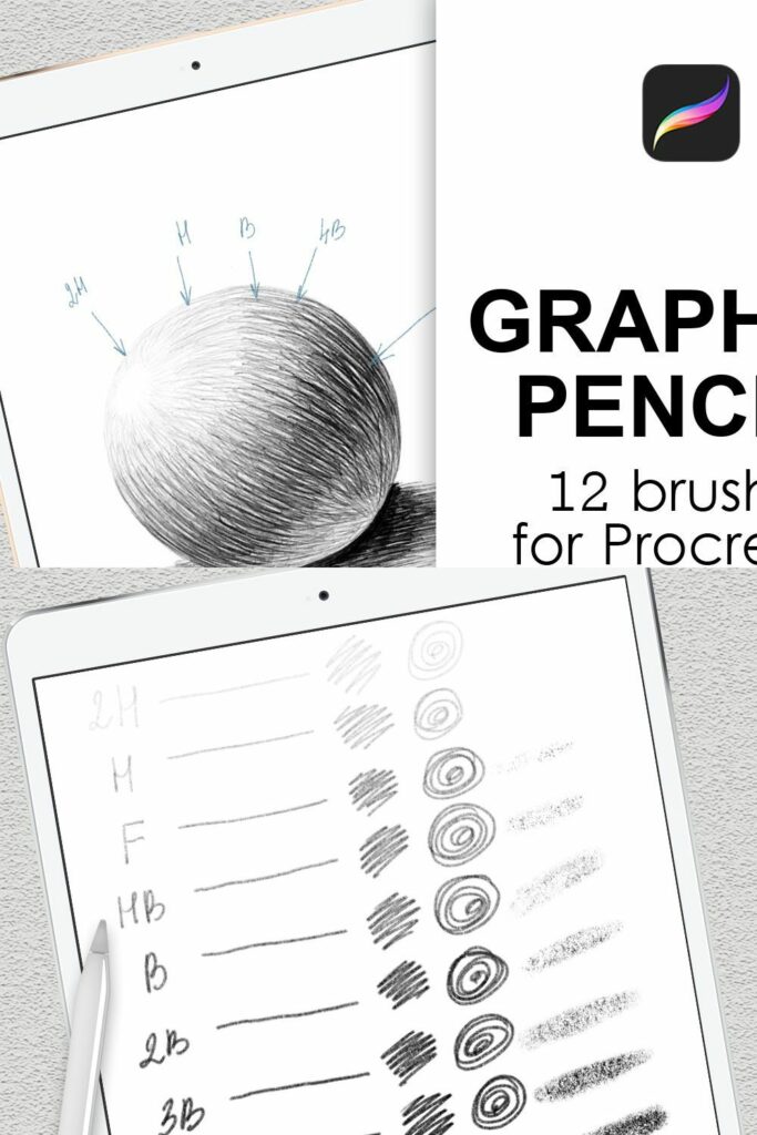 Graphite pencils procreate brushes – MasterBundles
