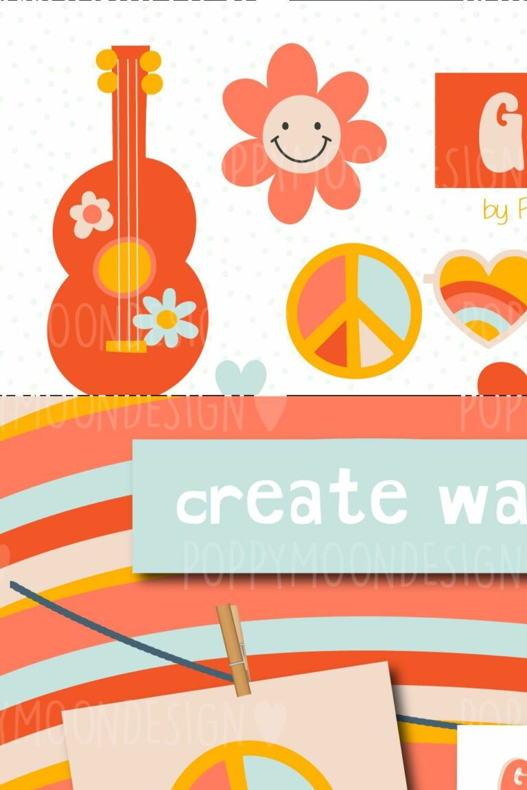 Groovy clipart set – MasterBundles
