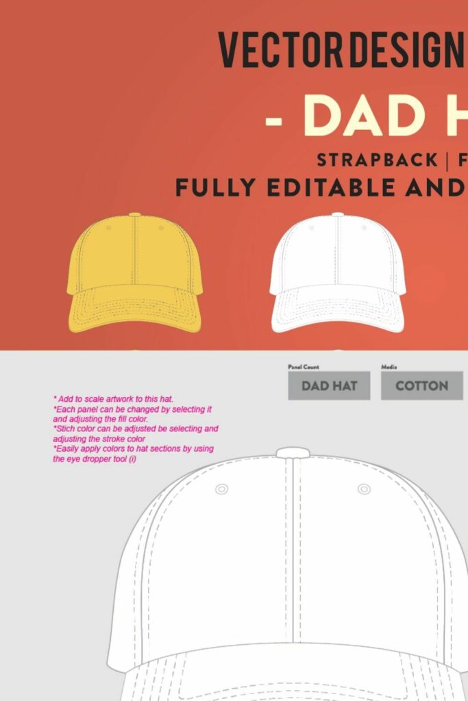 Hat Template - Dad Hat – MasterBundles
