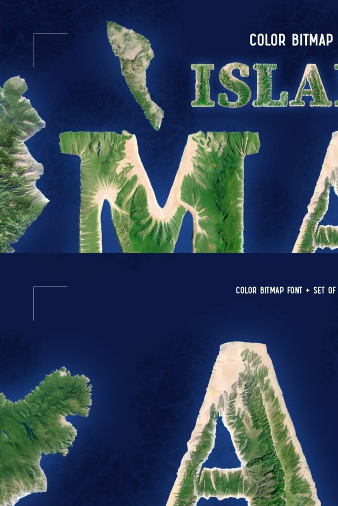 Island Map - Color Bitmap Font – MasterBundles