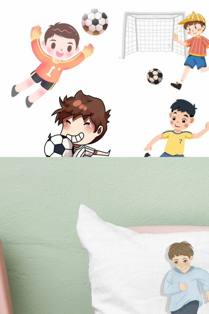 Kids playing football Clipart – MasterBundles
