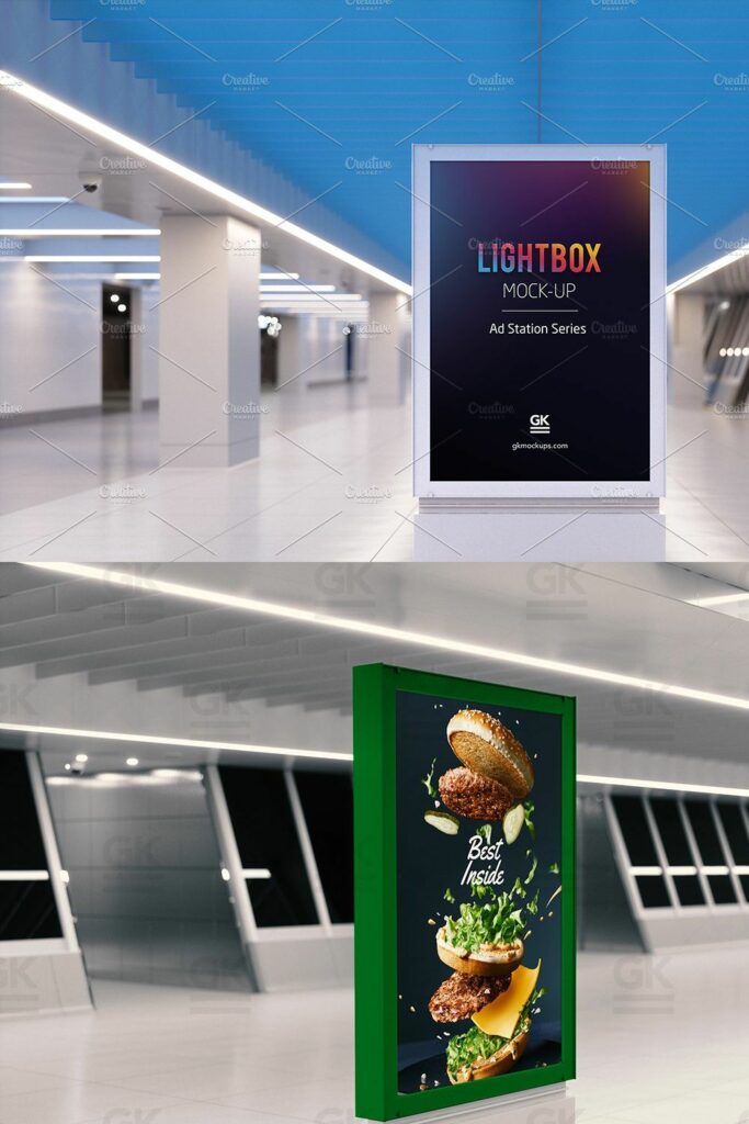 Lightbox Mock-up - Ad Station Series – MasterBundles