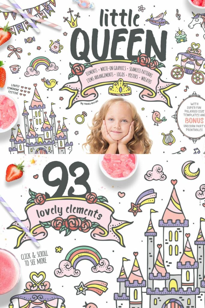 Little Queen- cute princess graphics – MasterBundles