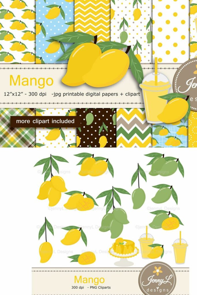 Mango Digital Paper & Clipart – MasterBundles