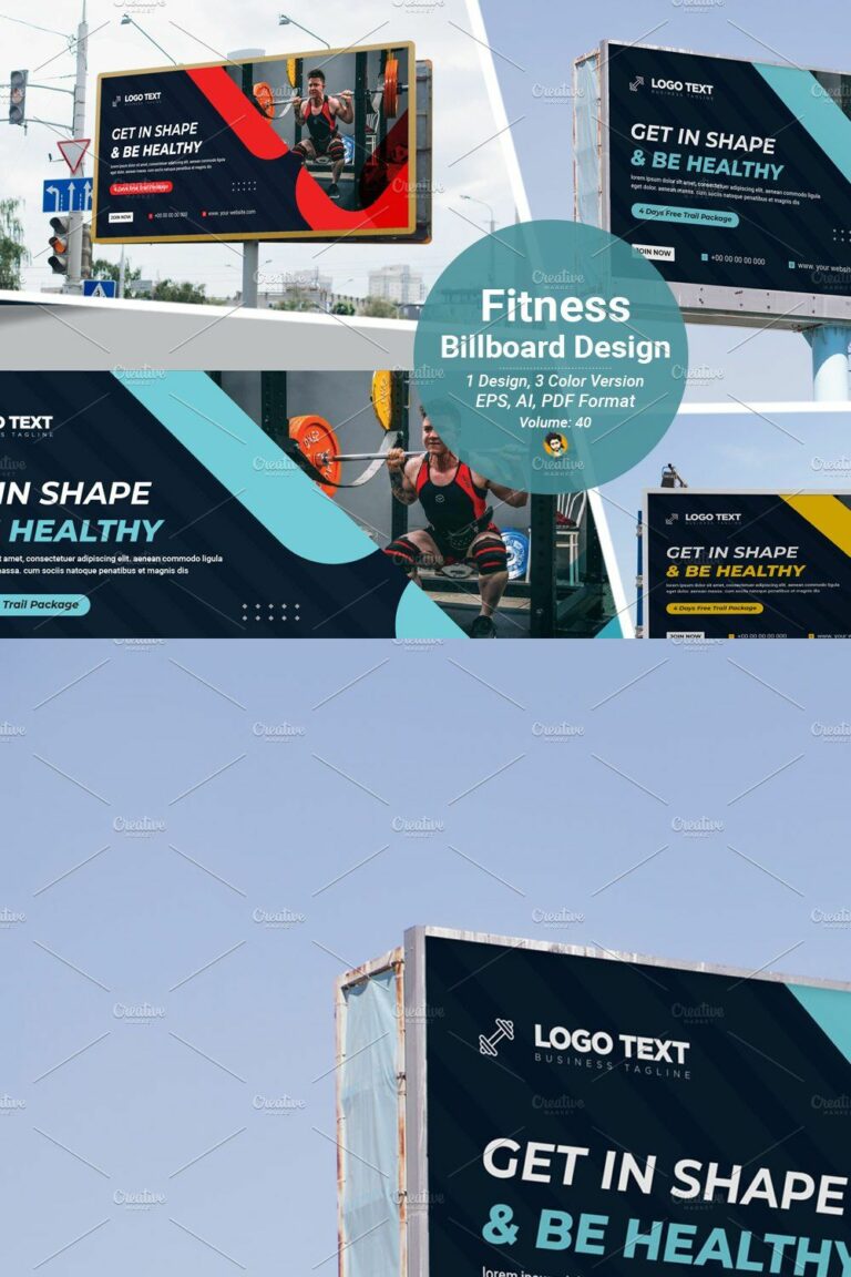 Modern Fitness Gym Billboard Design – MasterBundles
