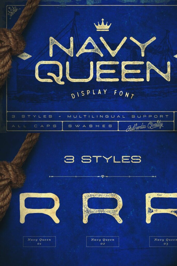 Navy Queen Display Font – MasterBundles