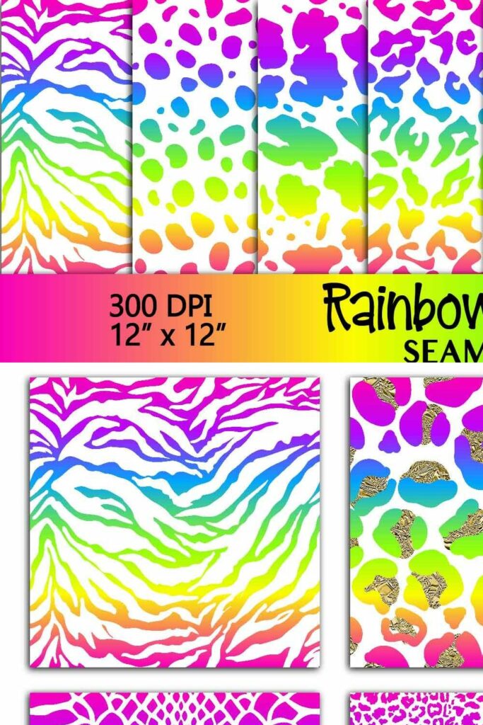 Neon Animal Print | Rainbow Safari – MasterBundles