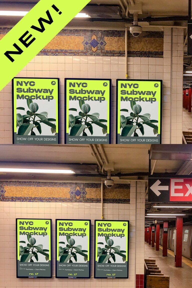NYC Subway Ad Mockup – MasterBundles