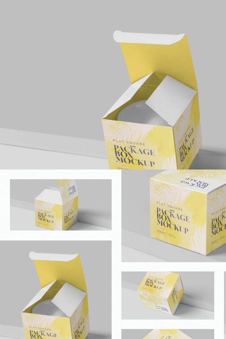 Package Box Mock-Up - Flat Square – MasterBundles