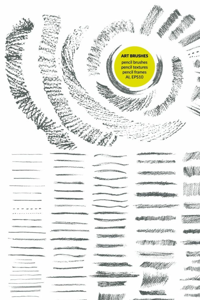 Pencil art brushes (AI) – MasterBundles
